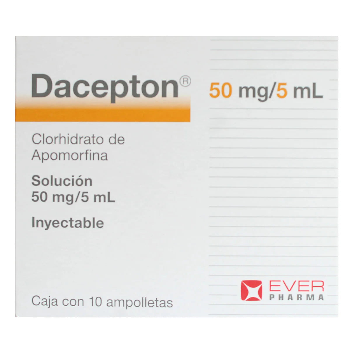 DACEPTON 50 mg/5 mL Solución Inyectable | Apomorfina – CostoFarma